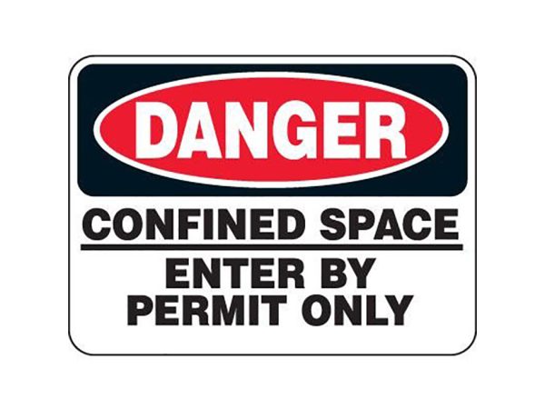 MCSP001VP OSHA Danger Safety Sign: Confined Space - Upstream